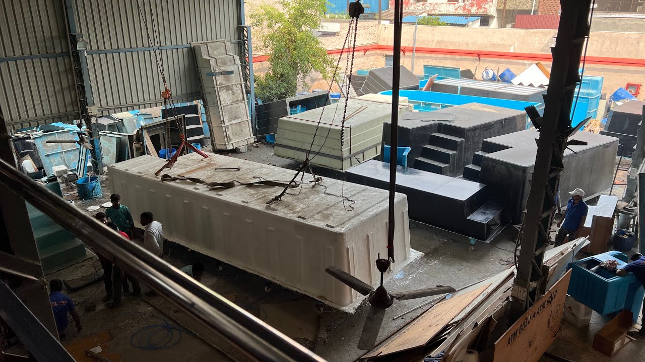 Swimming pool factory - YouTube