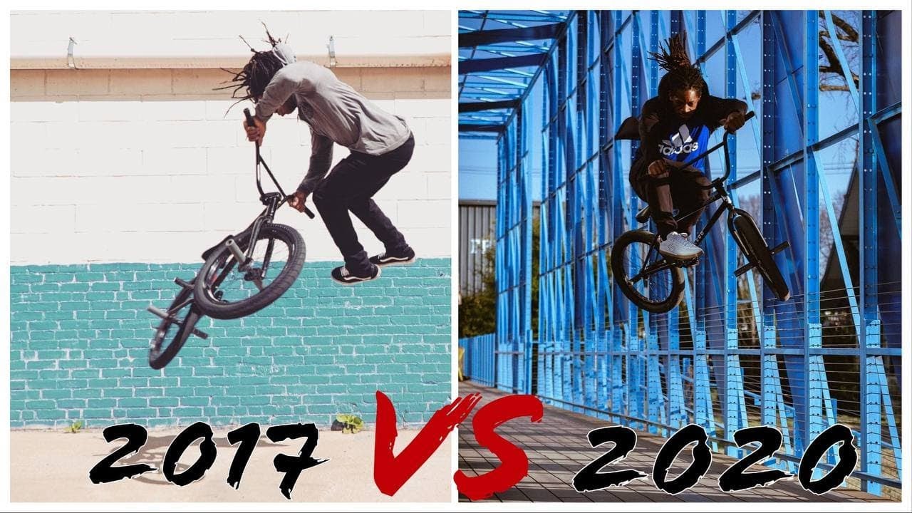 Brad Simms 2017 vs 2020 tricks compilation bmx - YouTube