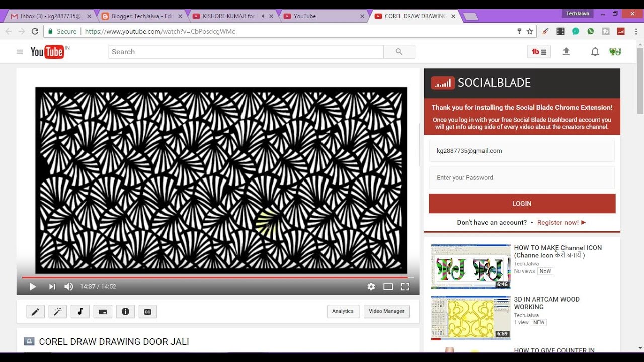 COREL DRAW DRAWING DOOR JALI - YouTube