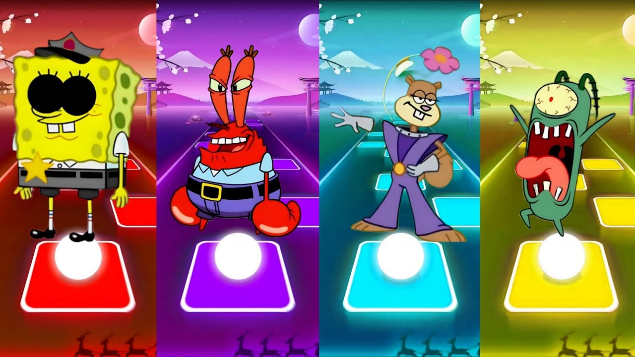 ⚡️ Epic Tiles Hop 4 Color BattleSpongeBob EXE vs Patrick EXE vs Sandy ...