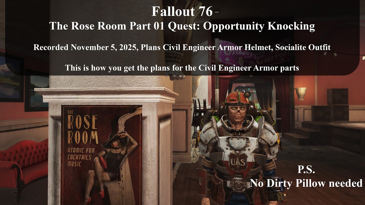 Fallout 76 The Rose Room Part 01 Quest: Opportunity Knocking - YouTube