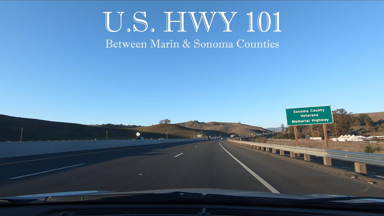 U.S. Highway 101 - Novato to Cotati. - YouTube