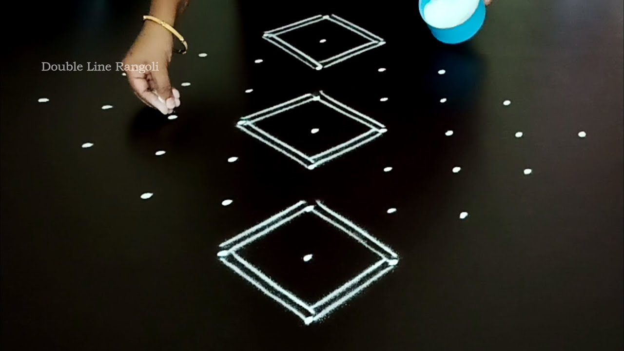 Easy rangoli designs 9 dots|Rangoli designs easy|Daily rangoli designs ...