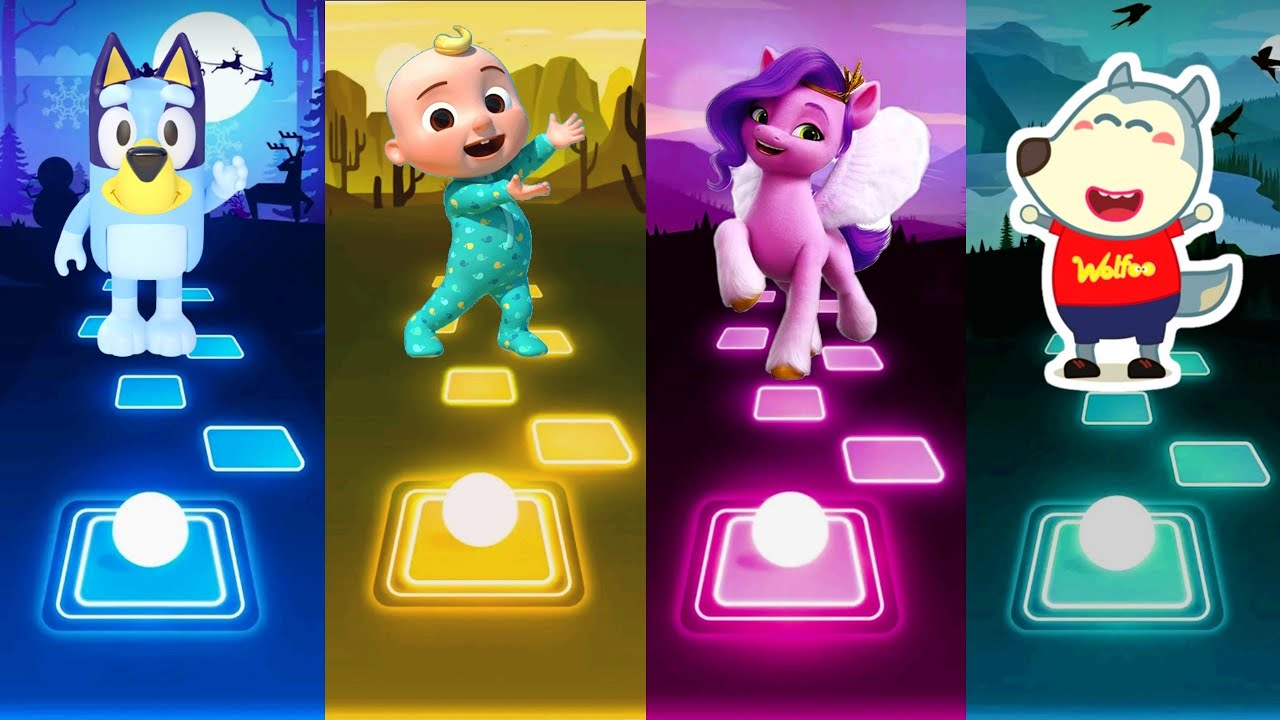 Bluey vs Cocomelon vs My Little Pony vs Wolfoo Family || Tiles Hop EDM ...