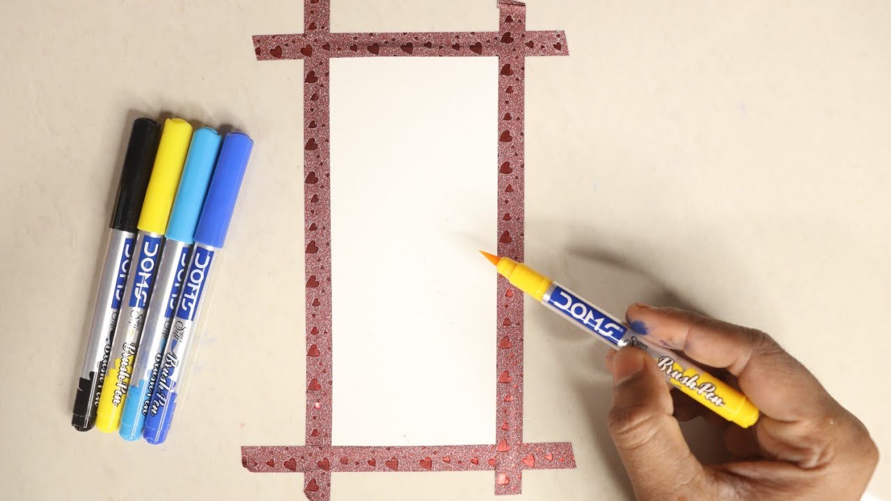 Bookmark Painting 🖌️🎨 DOMS brush pen painting , easy oil pastel drawing ...