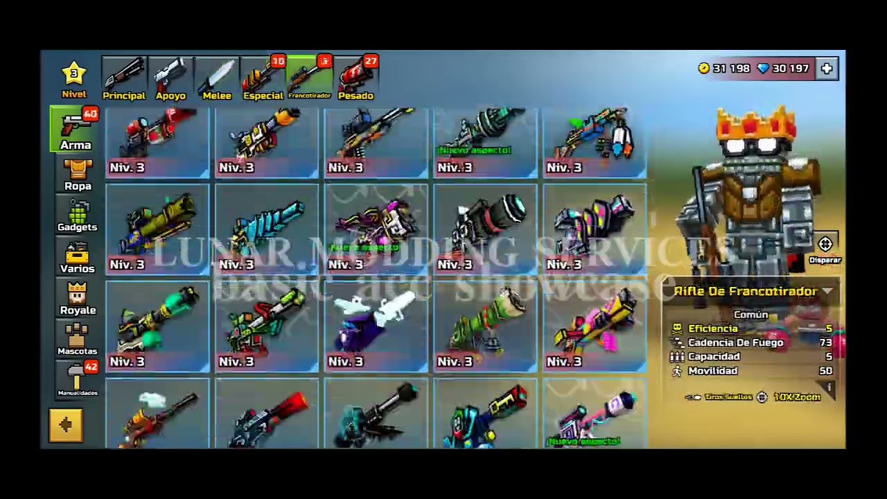 pixel gun 3d || basic modded acc showcase || Lunar Modding Services ...