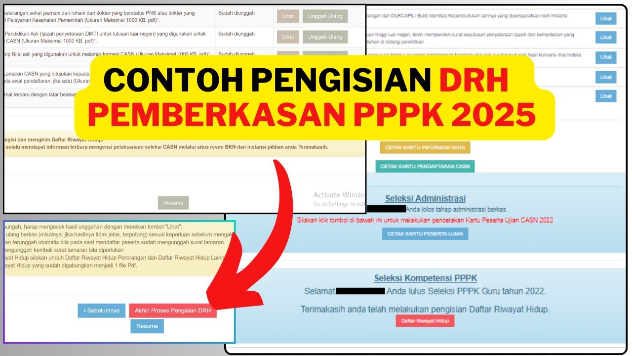 Contoh Lengkap Pengisian DRH Pemberkasan PPPK 2025 dan dokumen yang ...