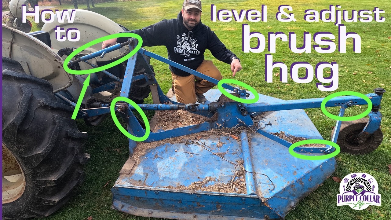 How to level and properly adjust a brush hog or rotary cutter - YouTube