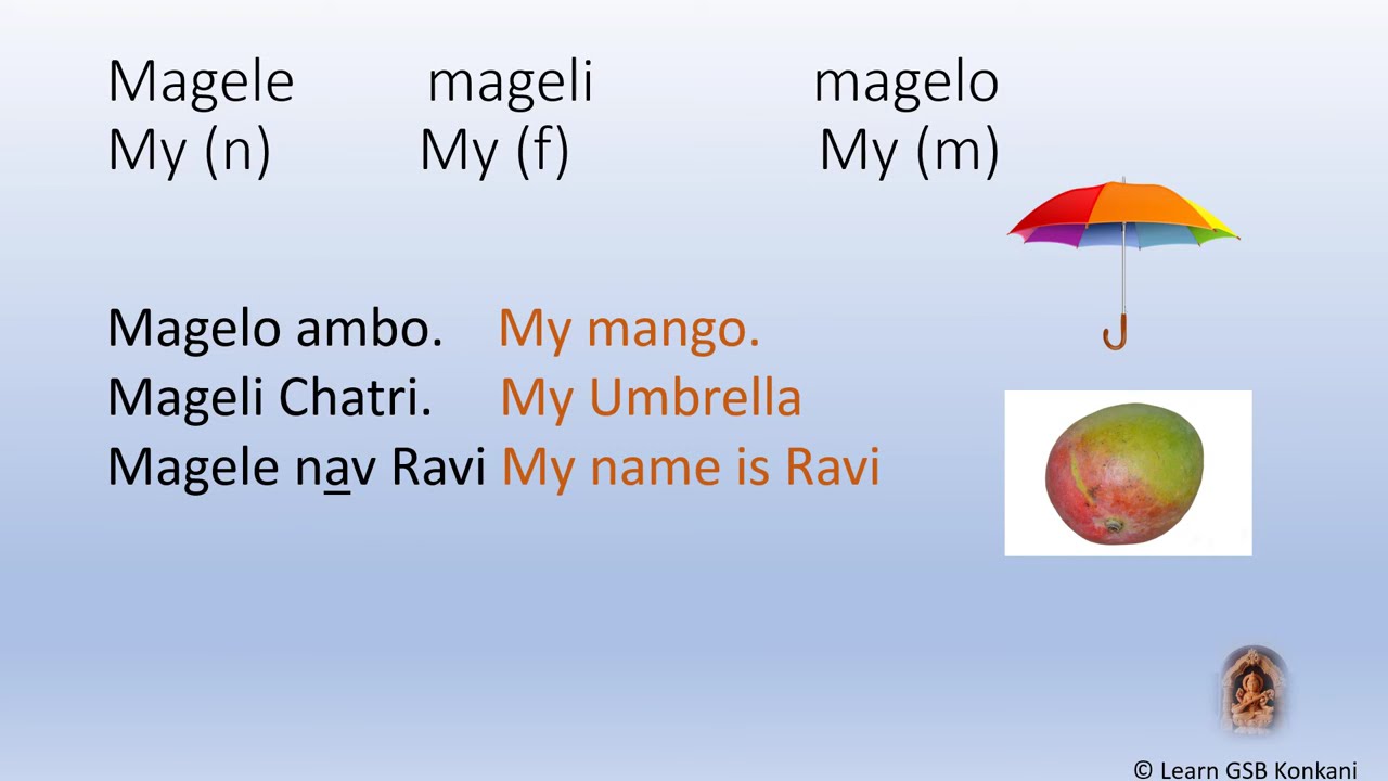 Learn Konkani Level I Lesson 1 - YouTube