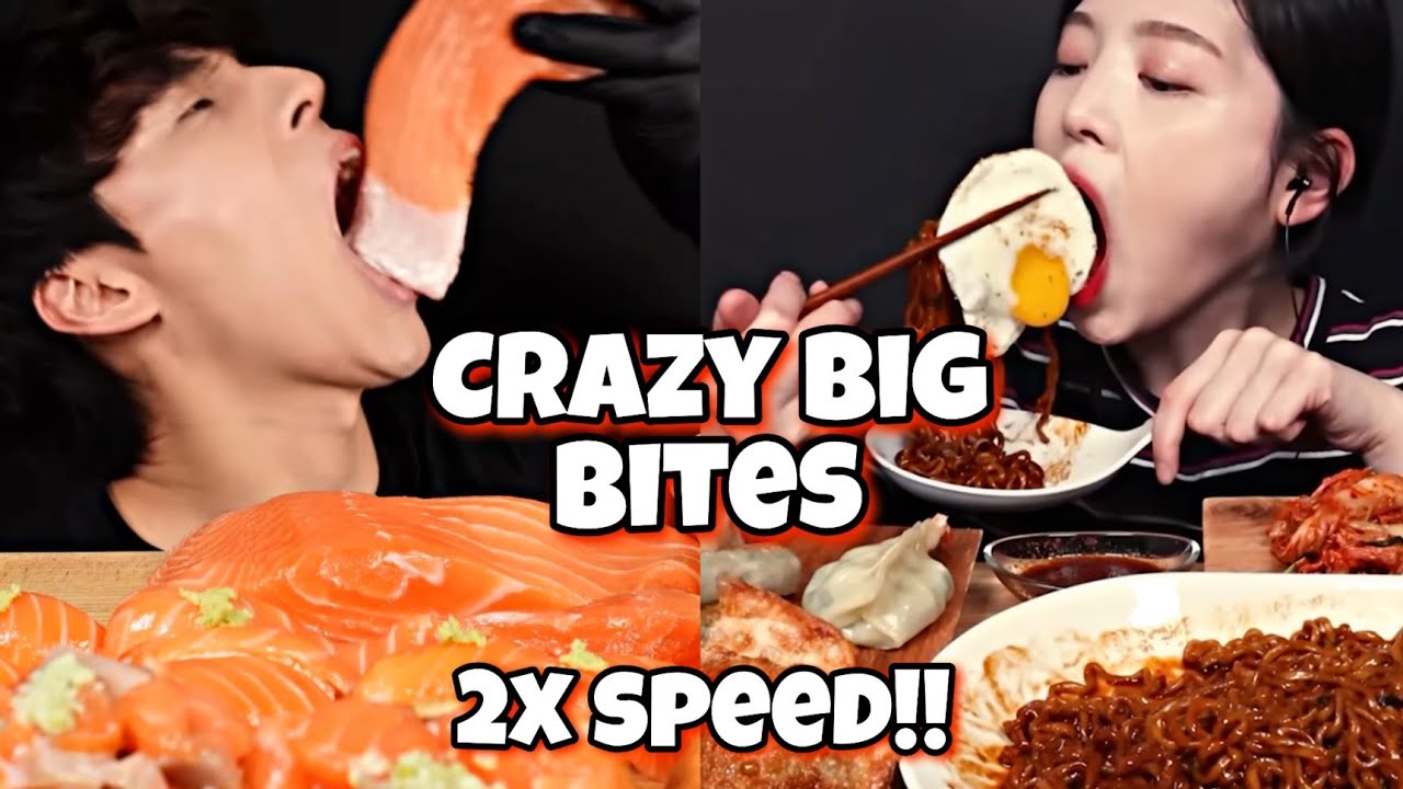 2x speed!!🔥ASMR When Mukbangers Taking Crazy Big Bites | Fast Motion ...
