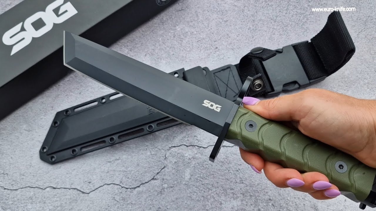 SOG BAR15T Combat Knife OD SOGBY1002BX - YouTube
