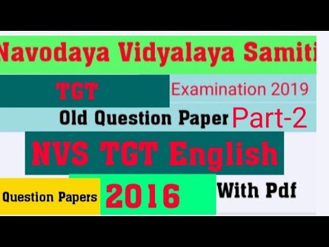 NVS TGT English previous year question paper .. English TGT 2016.NVS ...