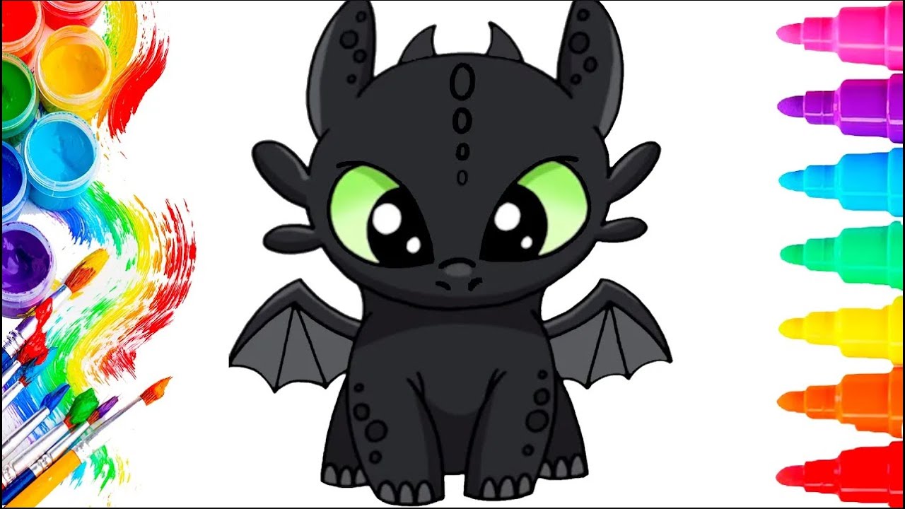 How to Draw Toothless from How to Train a Dragon | Drawing a dragon for ...