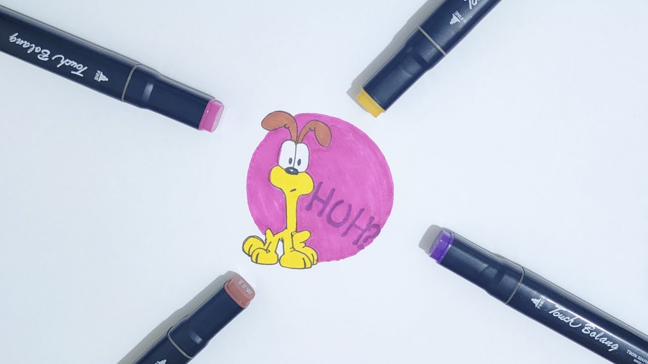 Learn How To Draw Very Easy Cute Odie - YouTube