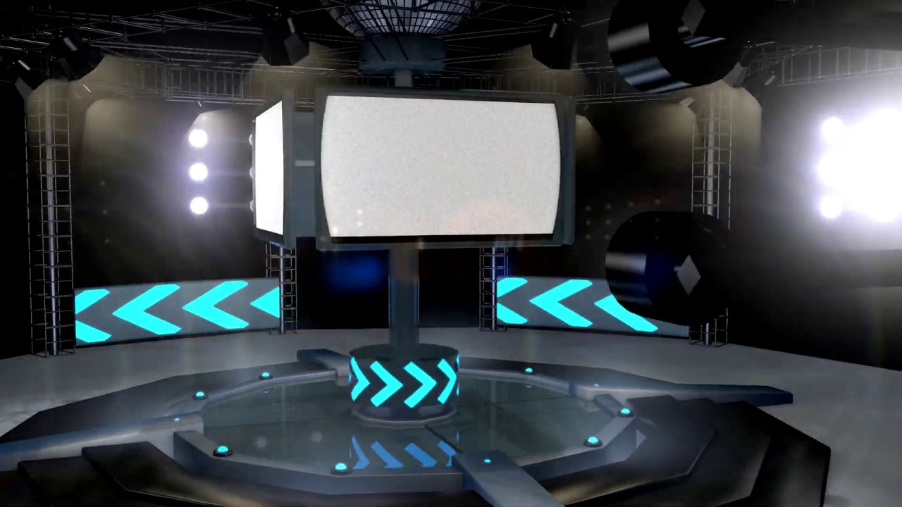 Green screen Arena environment 3D news studio background No text INTRO ...