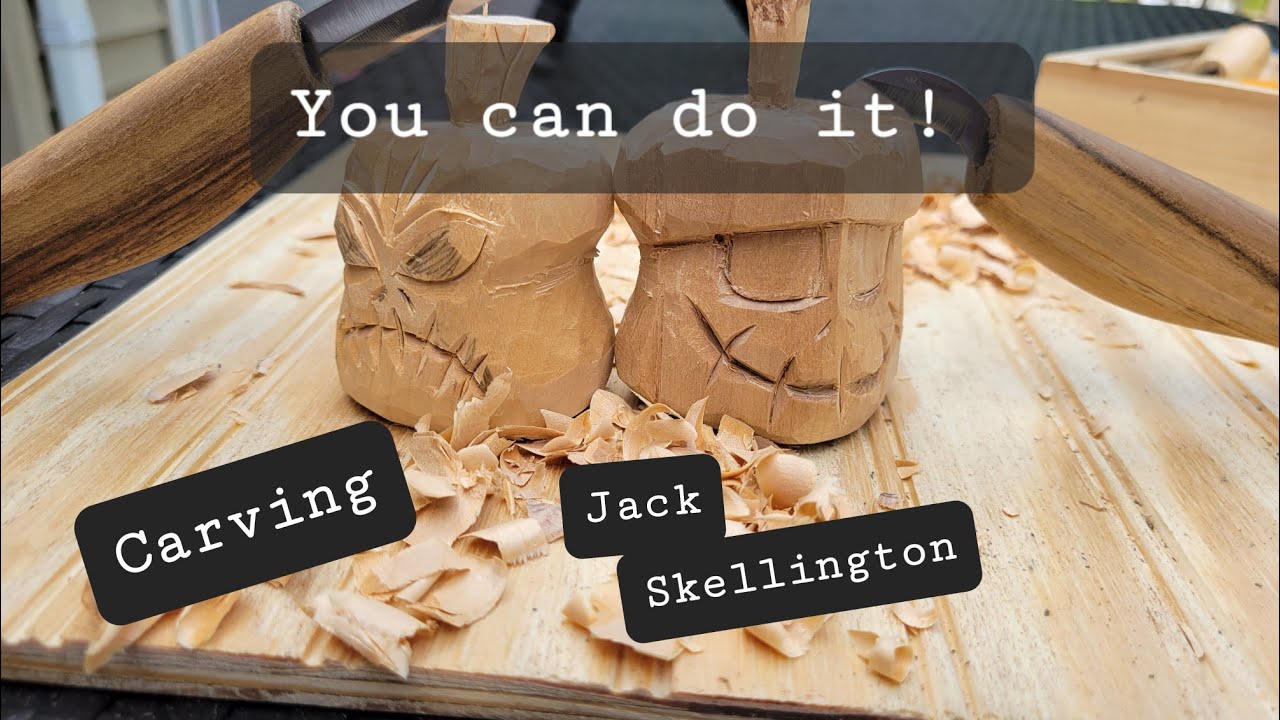Simple Pumpkin Hand carving, Jack Skellington. #woodworking #halloween ...