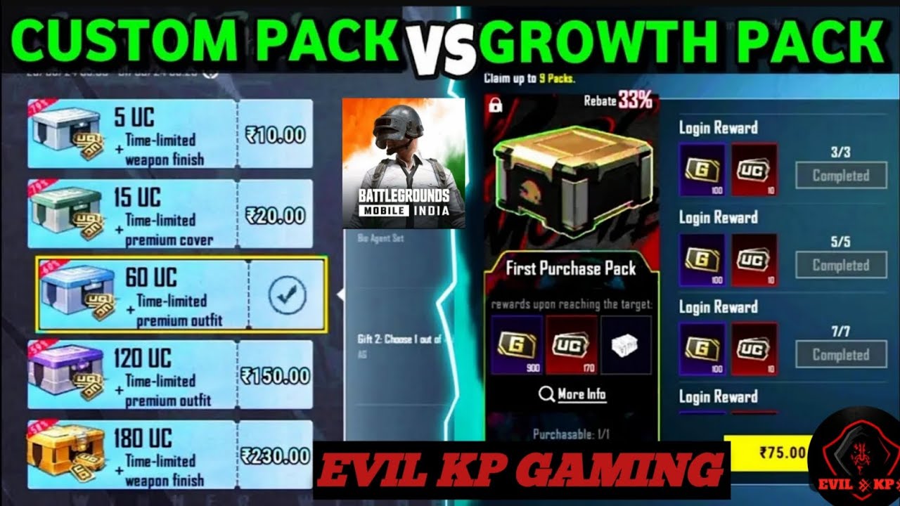 Growth Pack और Custom Pack की UC UP Event में Count होती हैं ? | Bonus ...