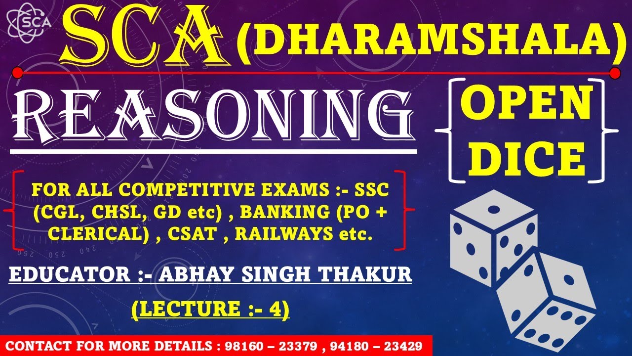 DICE | OPEN DICE | (REASONING) LECTURE :- 4 FOR ALL COMPETITIVE EXAMS ...