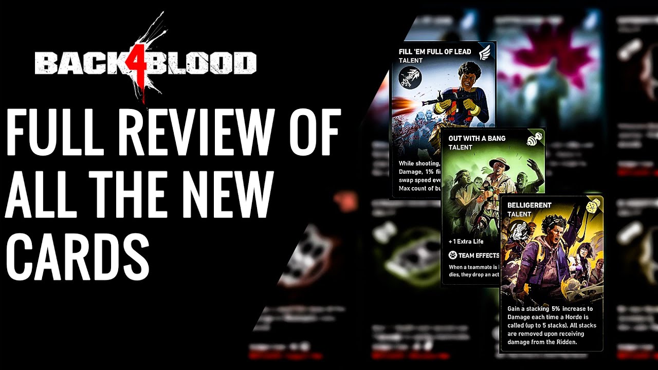 BACK 4 BLOOD FULL REVIEW OF ALL THE NEW CARDS - YouTube