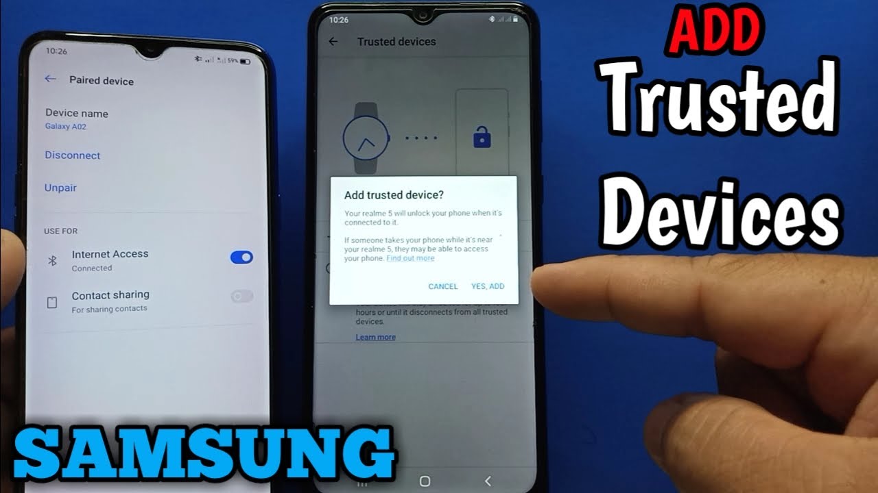 How to Set Trusted Devices on Samsung Galaxy A02 | Smart Lock - YouTube