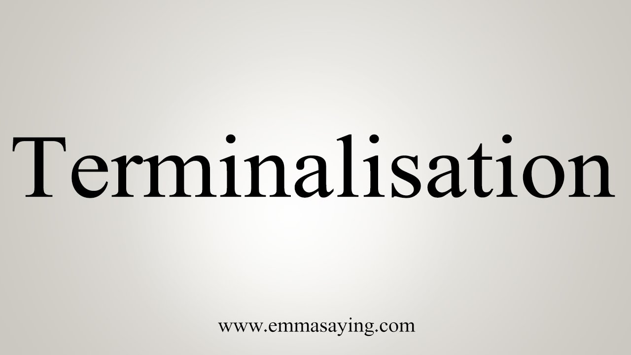 How To Say Terminalisation - YouTube