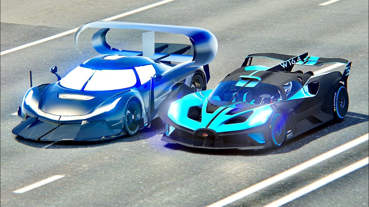 Bugatti Bolide vs Koenigsegg 700+ Concept - Drag Race 20 KM - YouTube