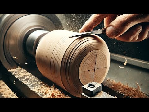 Transforming a Wooden Block into a Perfect Round Shape | Wood Carving ...