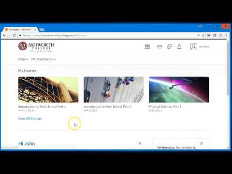 Basic Navigation of Brightspace - Ashworth College - YouTube