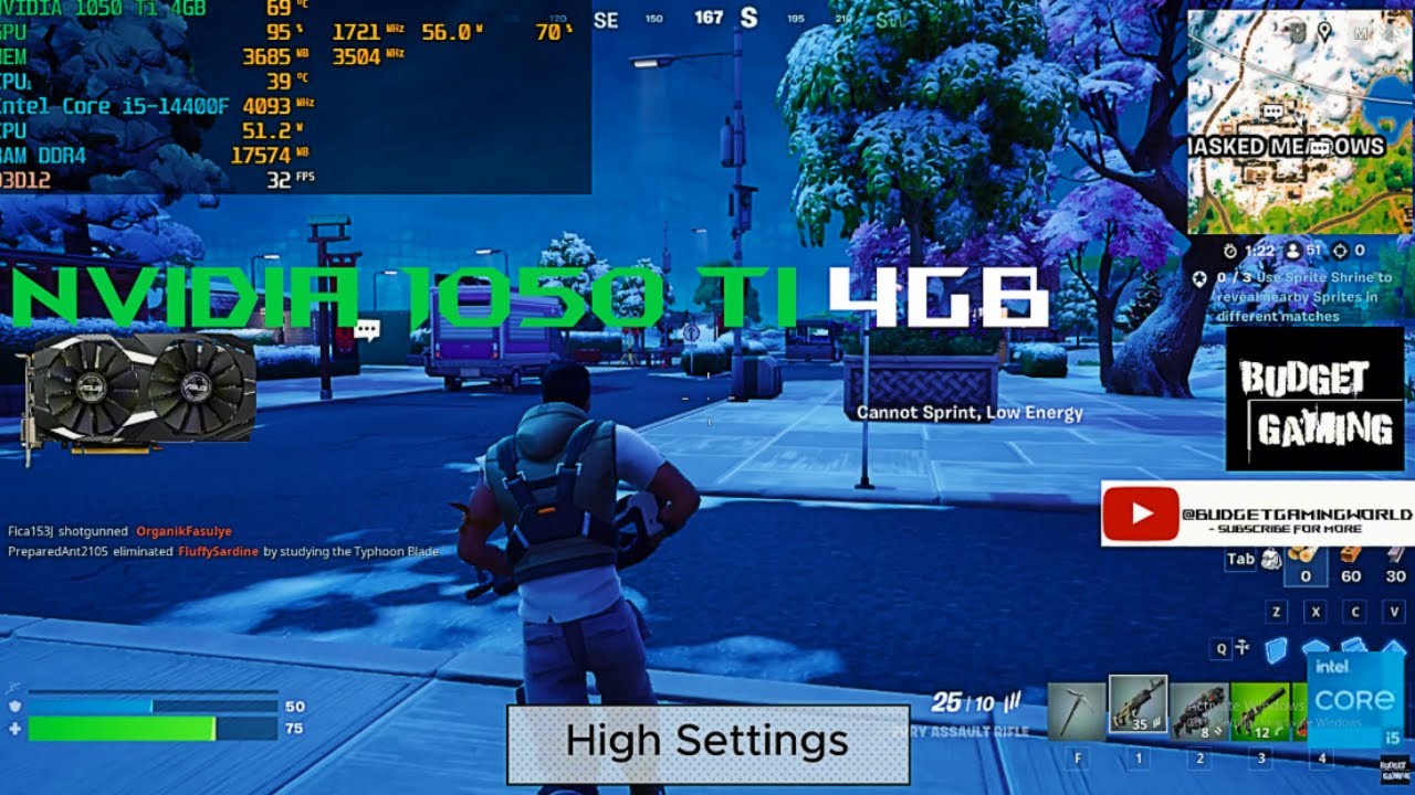 FORTNITE | NVIDIA 1050 Ti 4GB + i5-14400F | FPS Test | All Settings ...