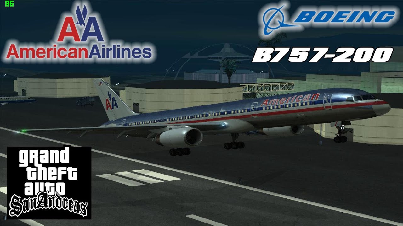 Review Mod GTA SA Pesawat American Airlines Boeing 757-200 - YouTube