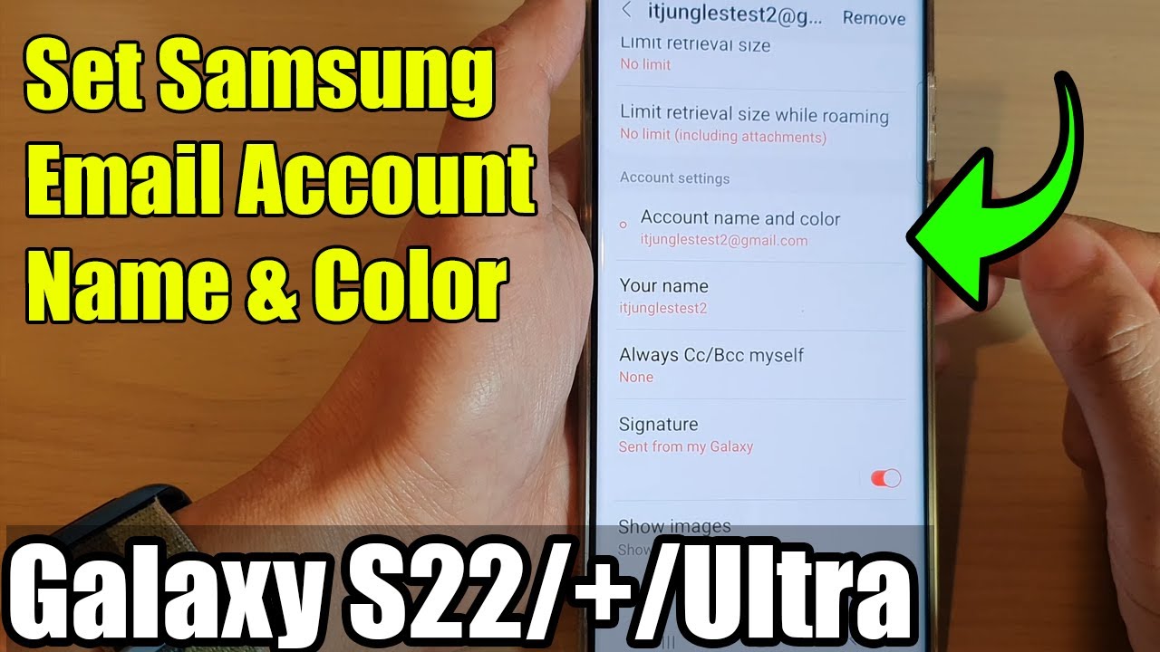 Galaxy S22/S22+/Ultra: How to Set Samsung Email Account Name & Color ...