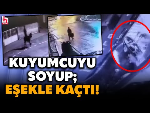 YOK ARTIK DEDİRTEN GÖRÜNTÜLER! Forkliftle kuyumcu soyup eşekle kaçtı! O anlar anbean kamerada!