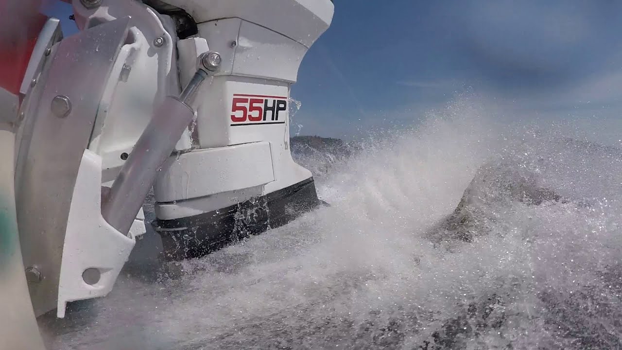 55hp GW Invader Transom Mount Top Speed Run - YouTube