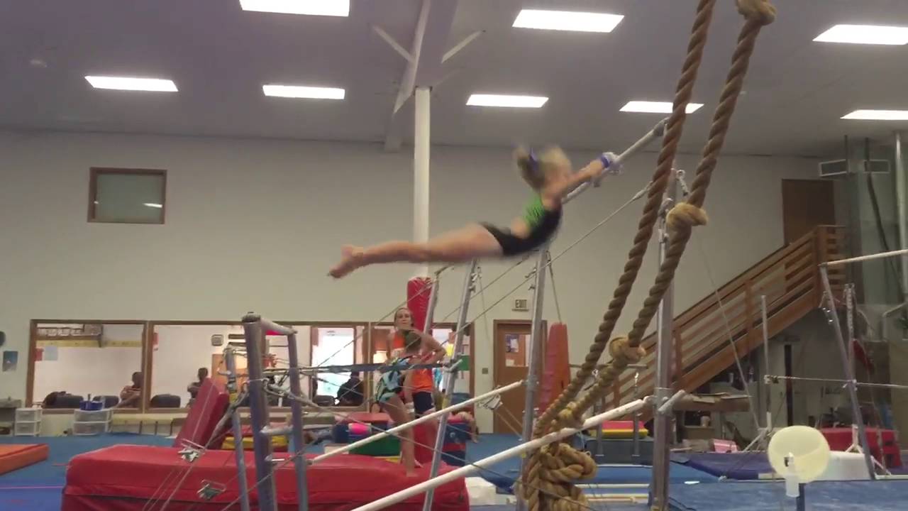 Delilah got her kip cast handstand on the high bar - YouTube