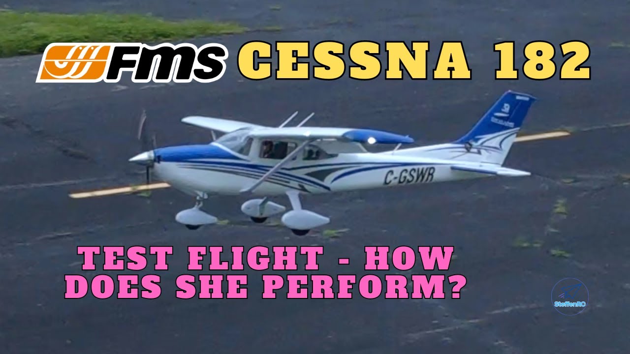 New FMS Cessna 182 test flight - what can she do? - YouTube
