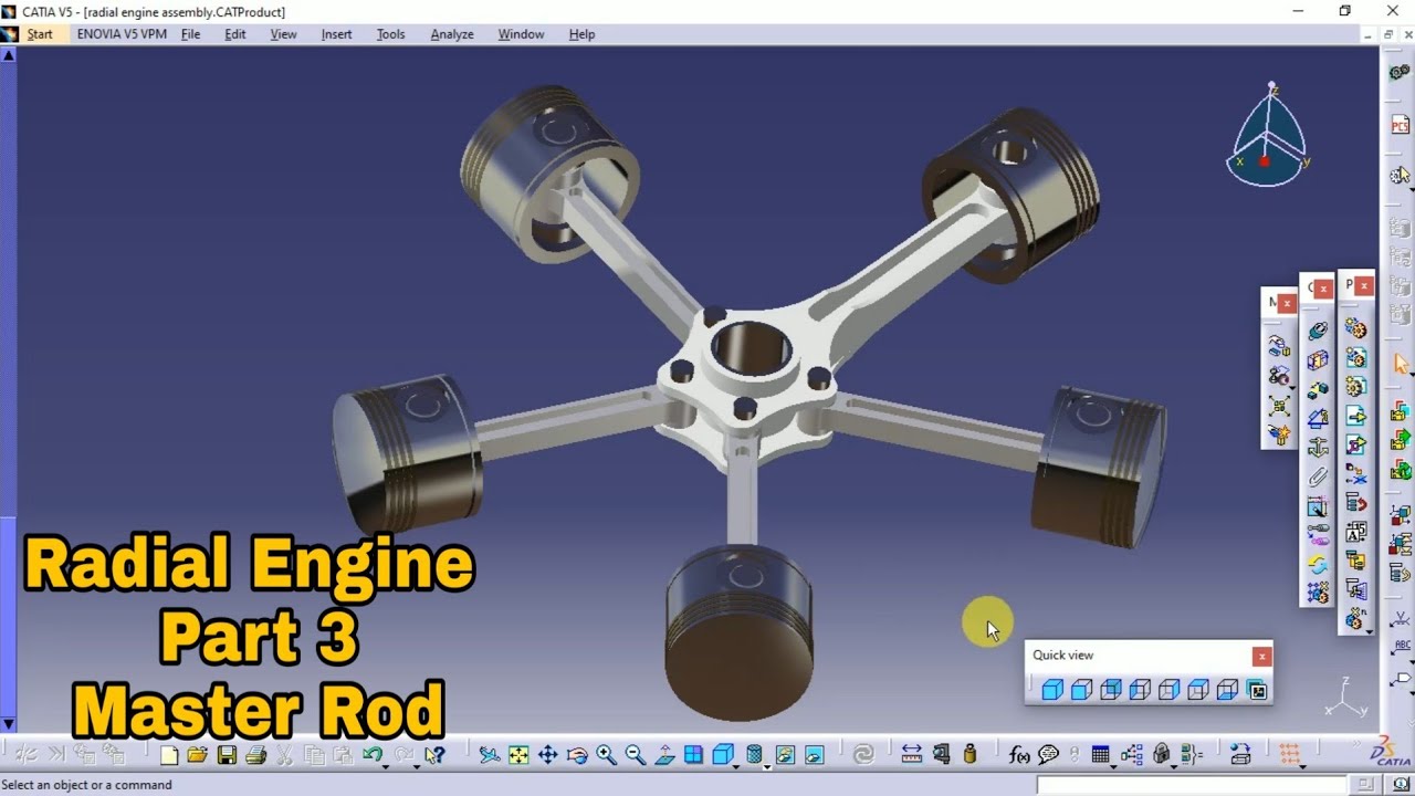 Radial Engine Assembly Part 3 | Master rod | CATIA V5 PRACTICE TUTORIAL ...