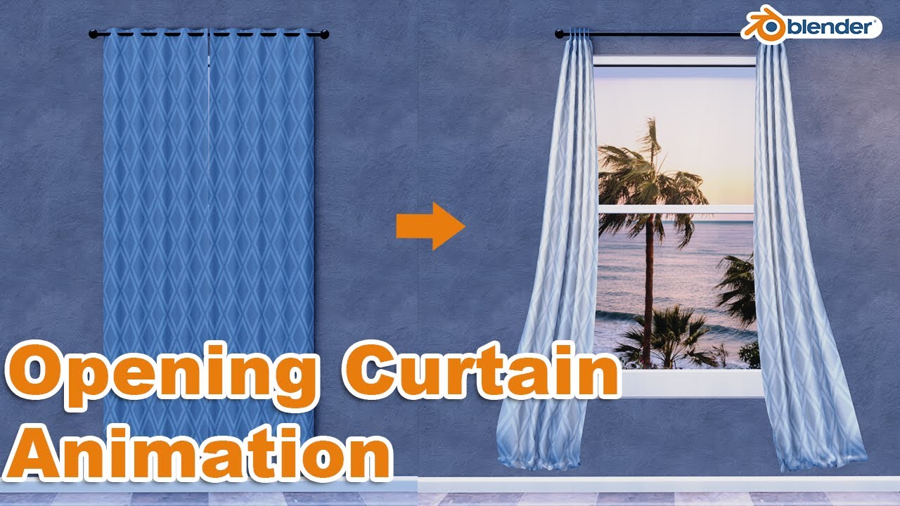Opening Curtain Animation Blender 2.91 - YouTube
