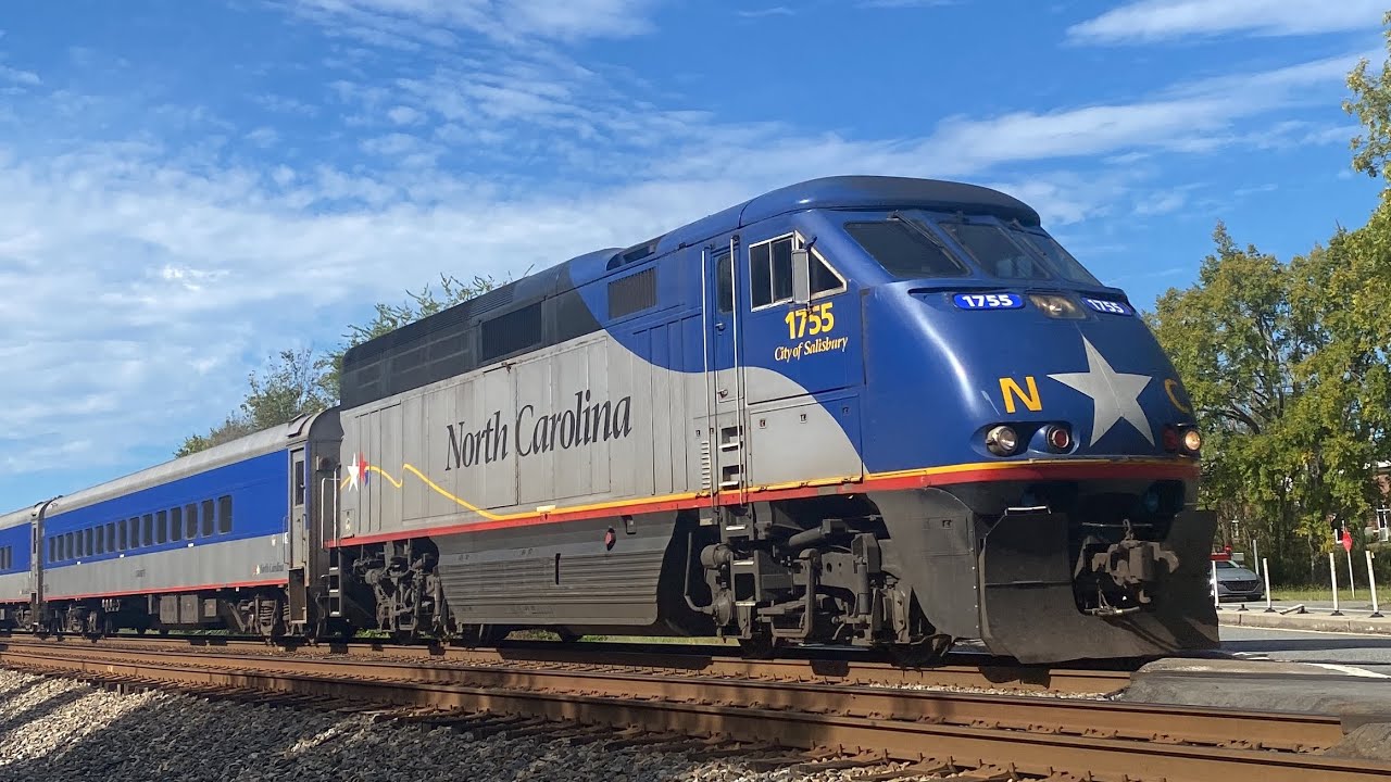 Amtrak F59PHI leads piedmont 72. 9-25-2023 - YouTube