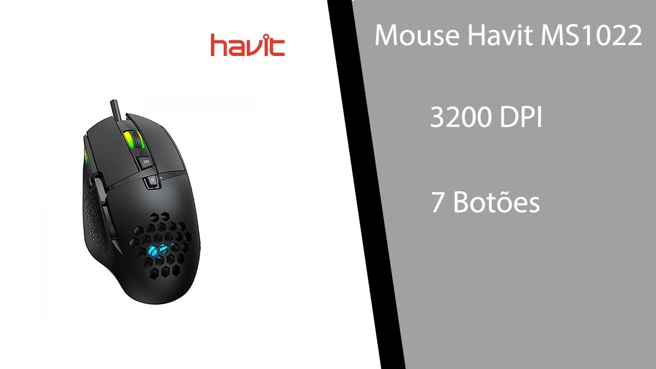 Unboxing Mouse Gamer Havit MS-1022, 3200DPI, Com Fio, RGB, Black ...