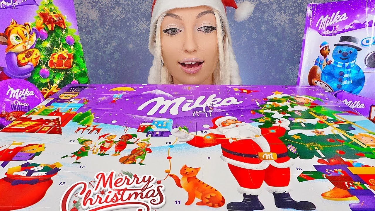 ASMR CHOCOLATE MILKA, ADVENT CALENDAR, CHRISTMAS CANDY (DESSERT ...