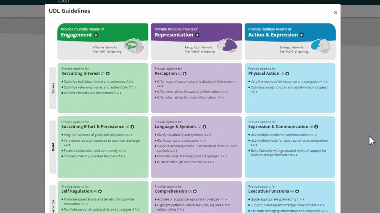 Exploring the Structure of the UDL Guidelines - YouTube