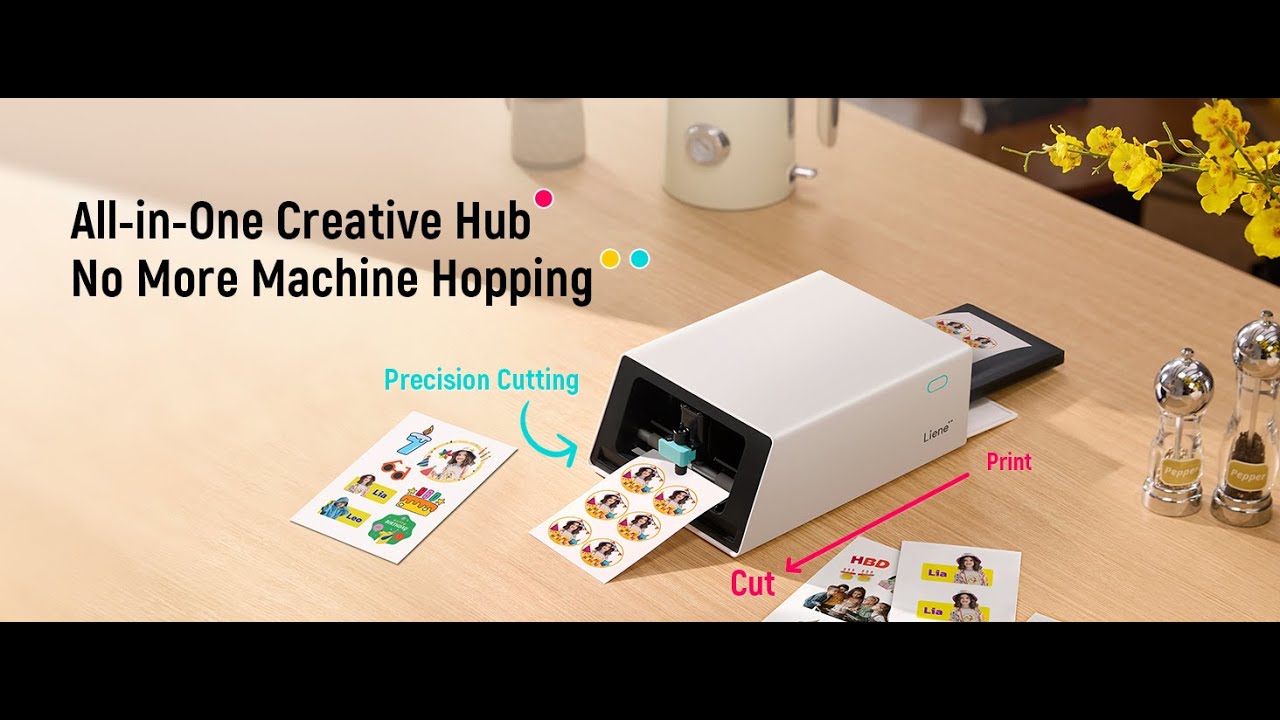 Liene PixCut S1 Color Sticker Printer and Cutting Machine - YouTube