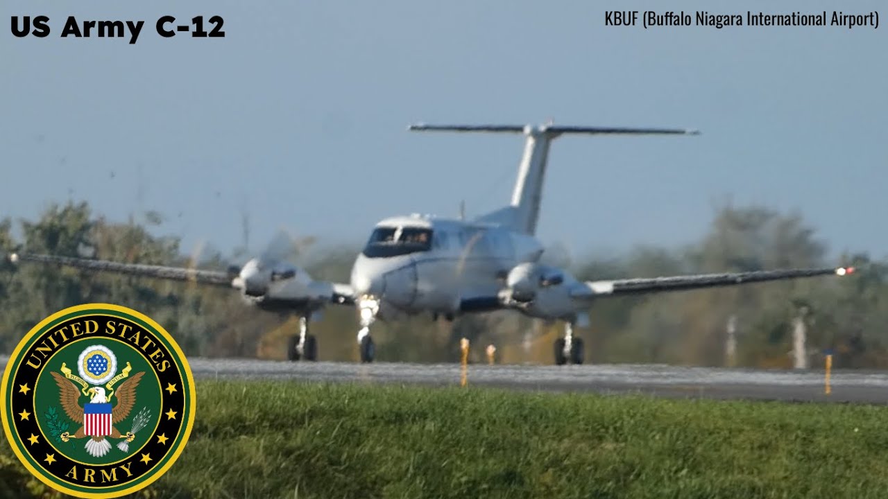 US Army Beechcraft C-12T Huron “SLICK31” 86-60084 takeoff from KBUF ...