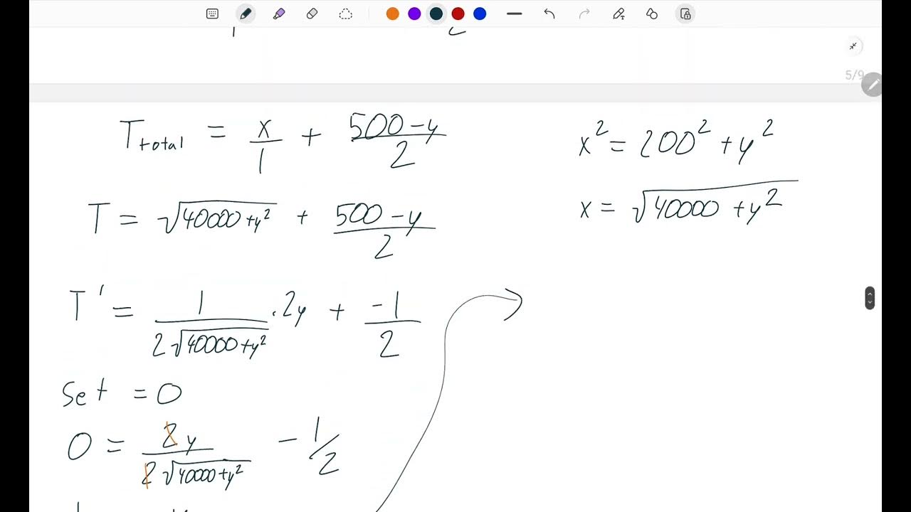 Optimization - Speed, Distance and Time - Example 2 - YouTube