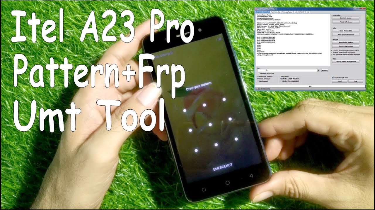 Itel A23 Pro (L5006C) Pattern unlock Umt - YouTube