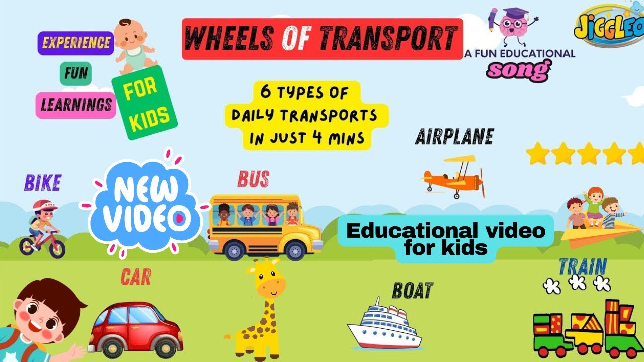 Wheels of transport kids fun educational song - YouTube