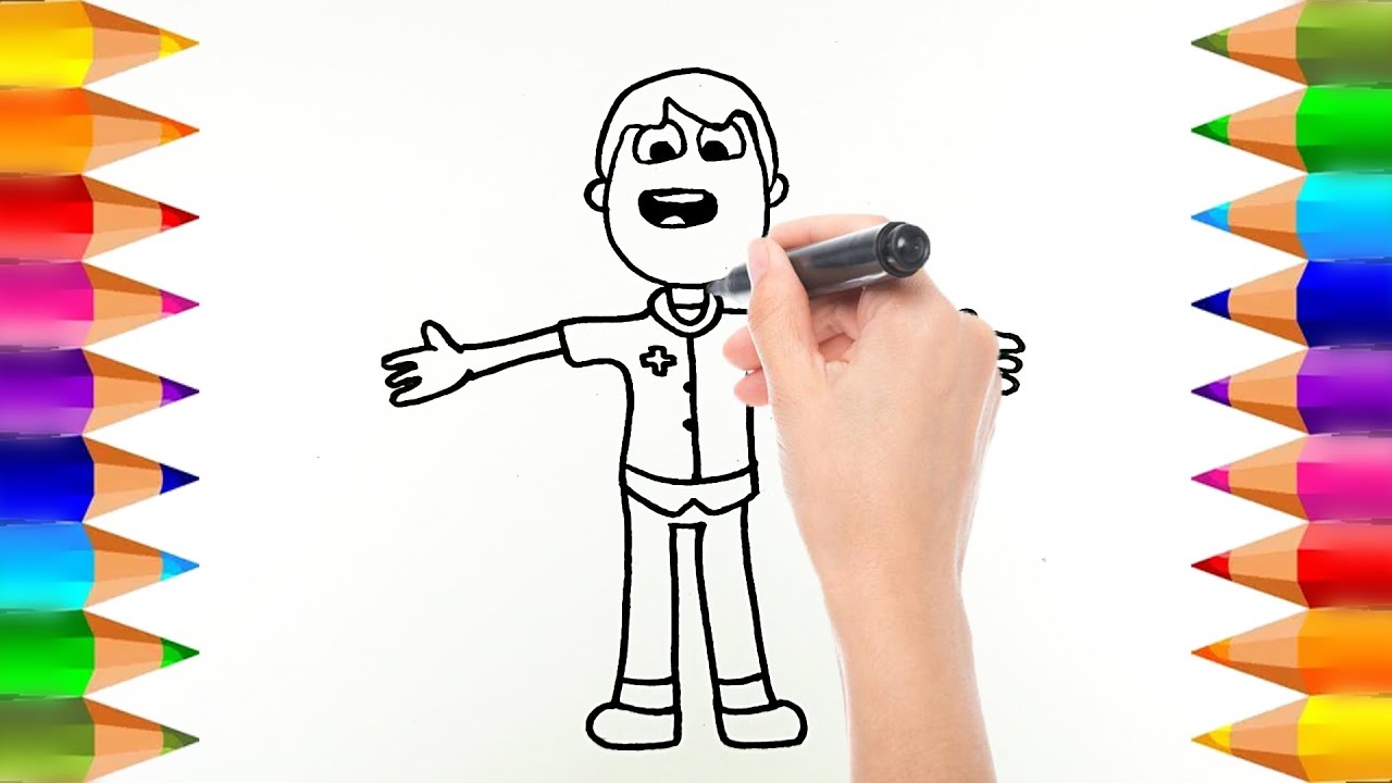 Cómo dibujar a Mi Tío Mario Veterinario de Canciones del Zoo | Dibujos ...