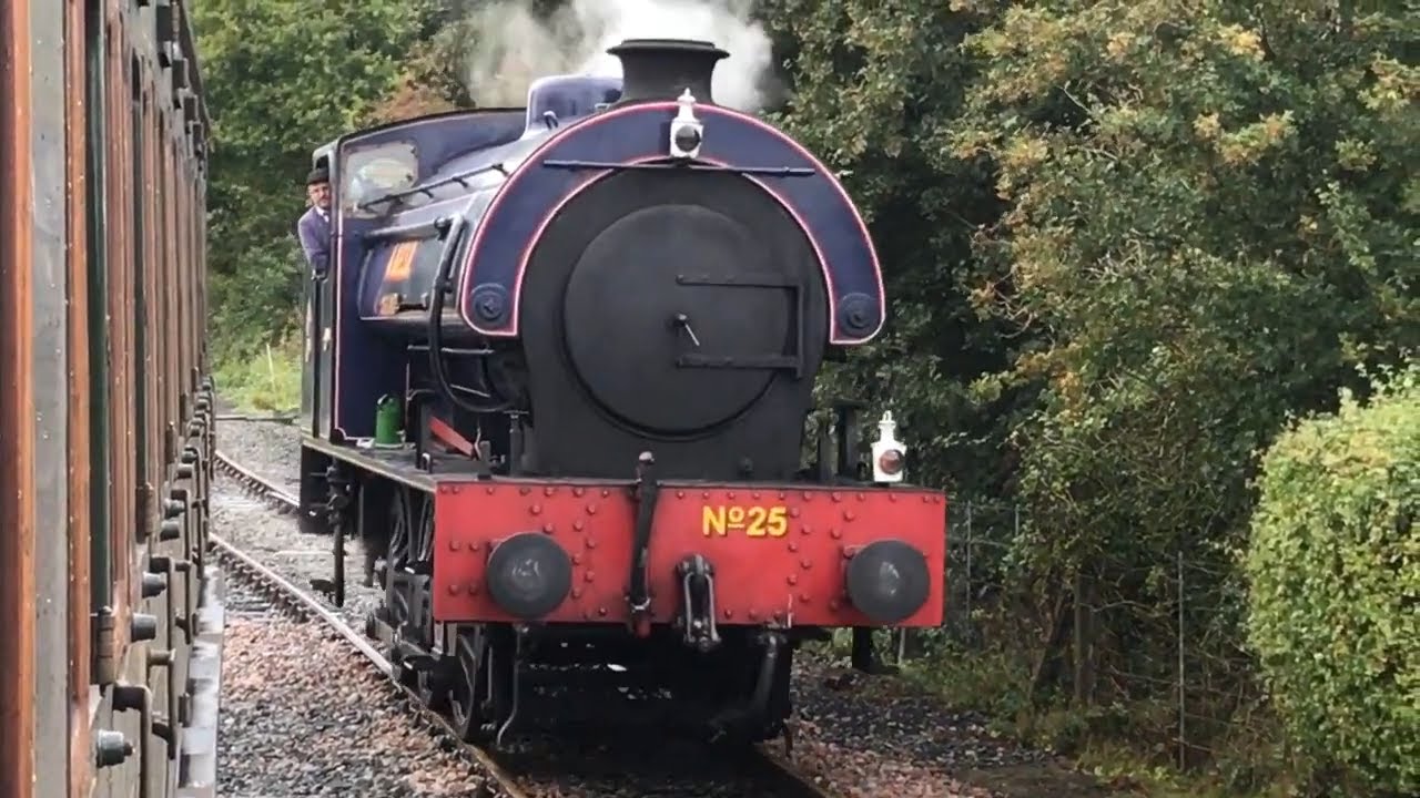 Hunslet Austerity Saddle Tank in Beautiful Blue at K&ESR - YouTube