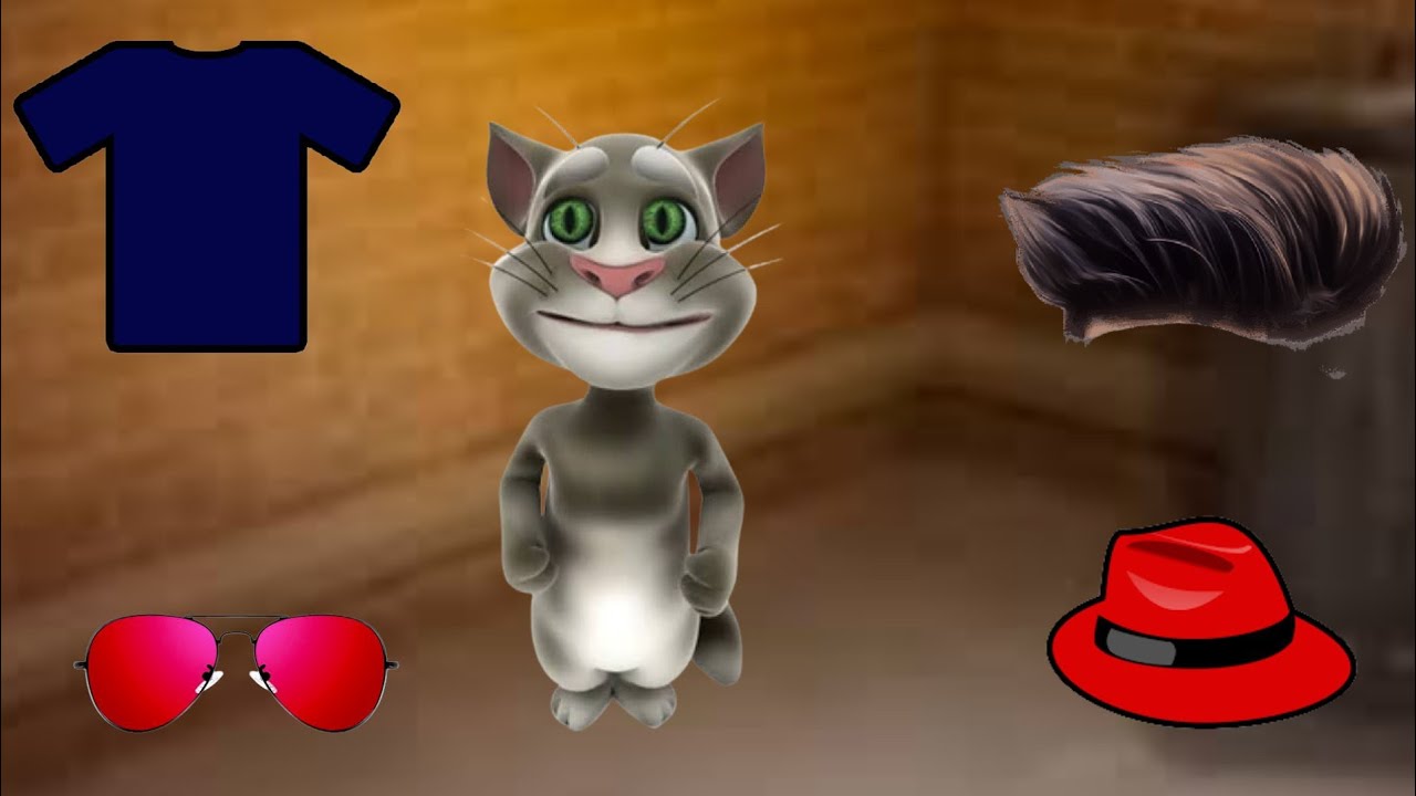 Talking tom MakeUp,dress,cap and glasses 🤓🤓🤓🤓 - YouTube