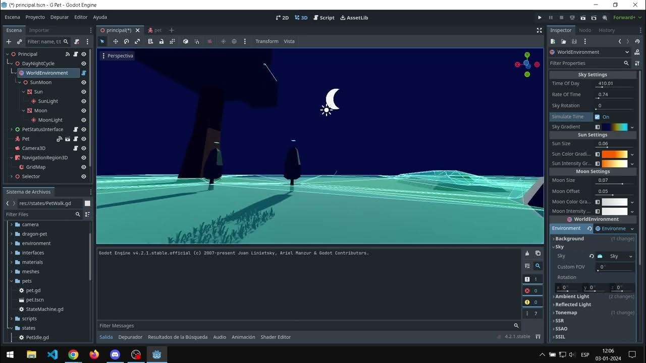 Tarea tamaGODOTchi sky shader godot 4 - YouTube
